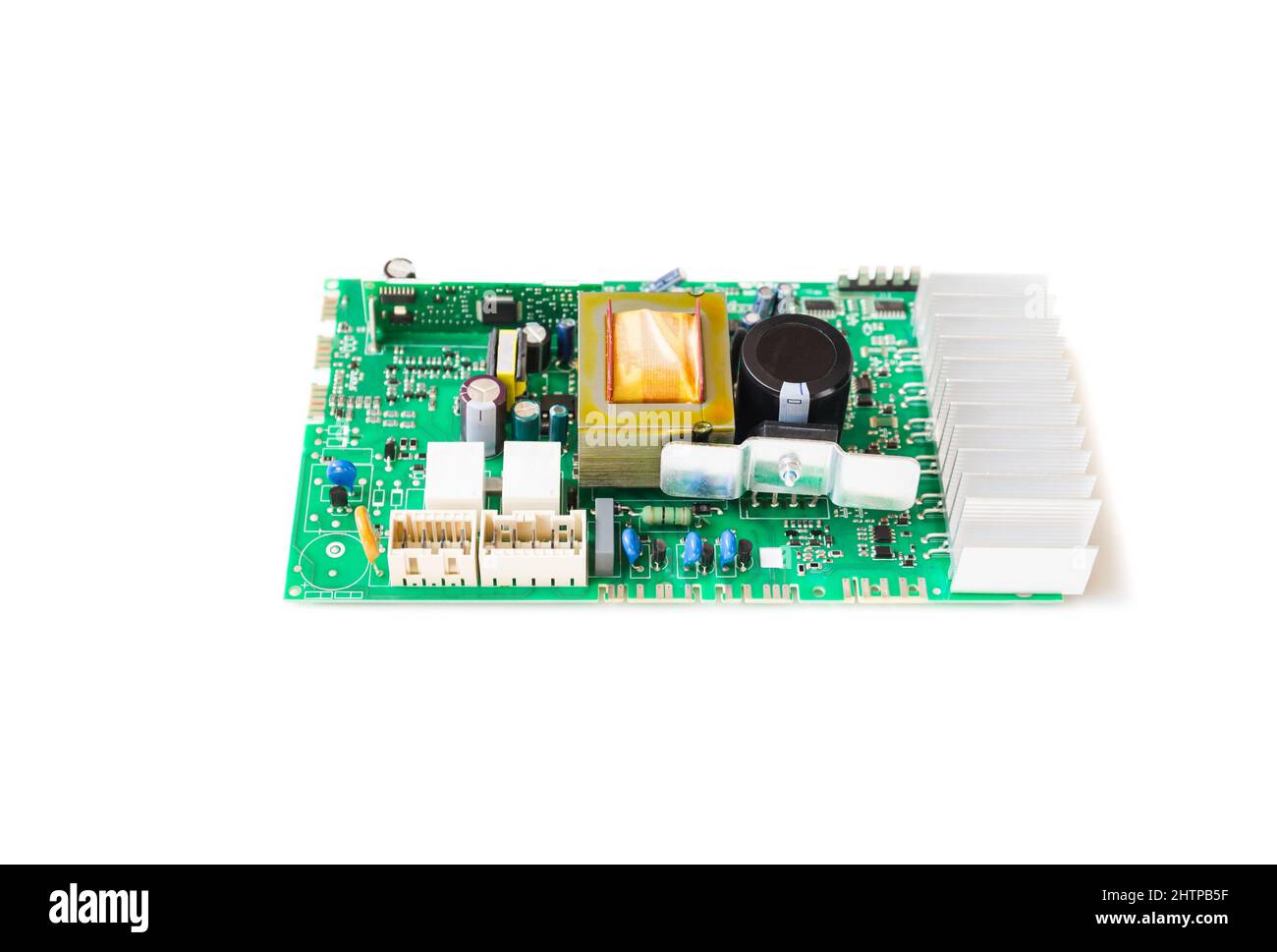 Electronic circuit board of washing machine isolated in white ...
