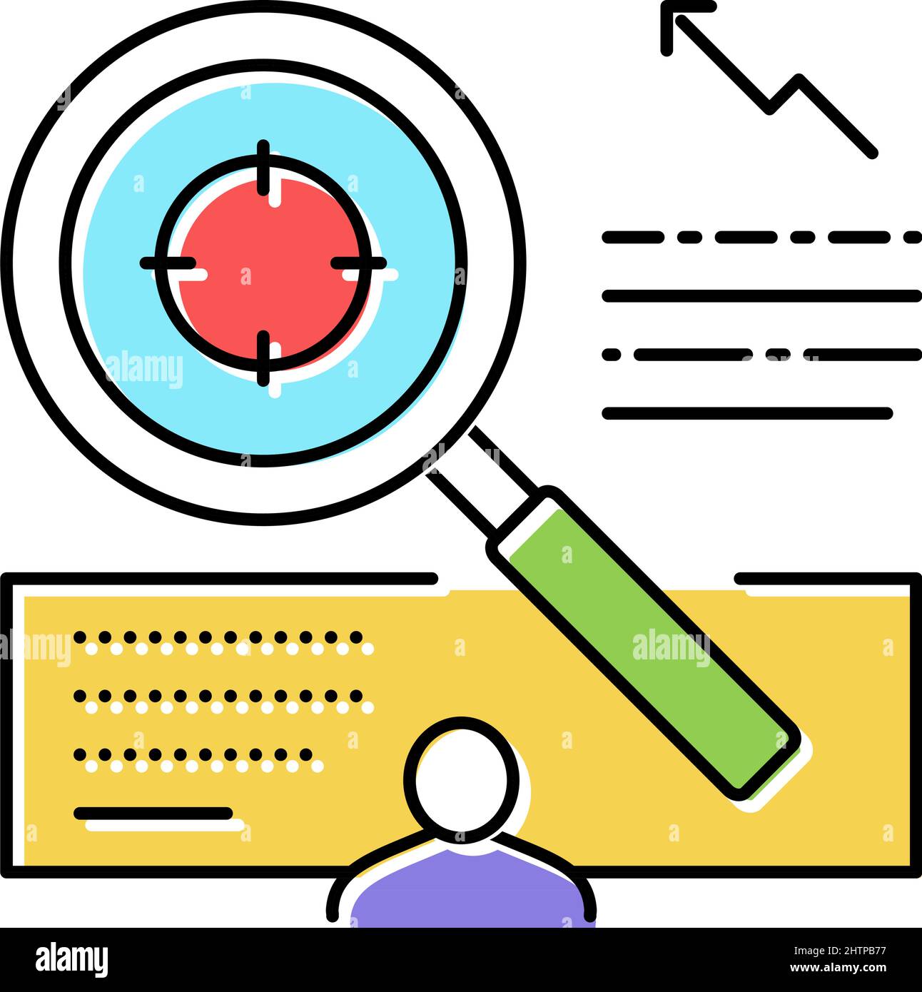 target market research color icon vector illustration Stock Vector ...