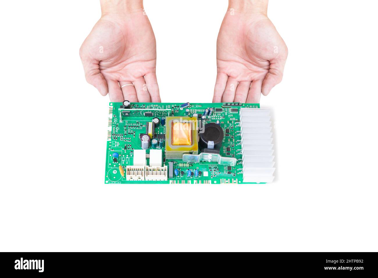 Man in white computer microchip Cut Out Stock Images & Pictures - Alamy