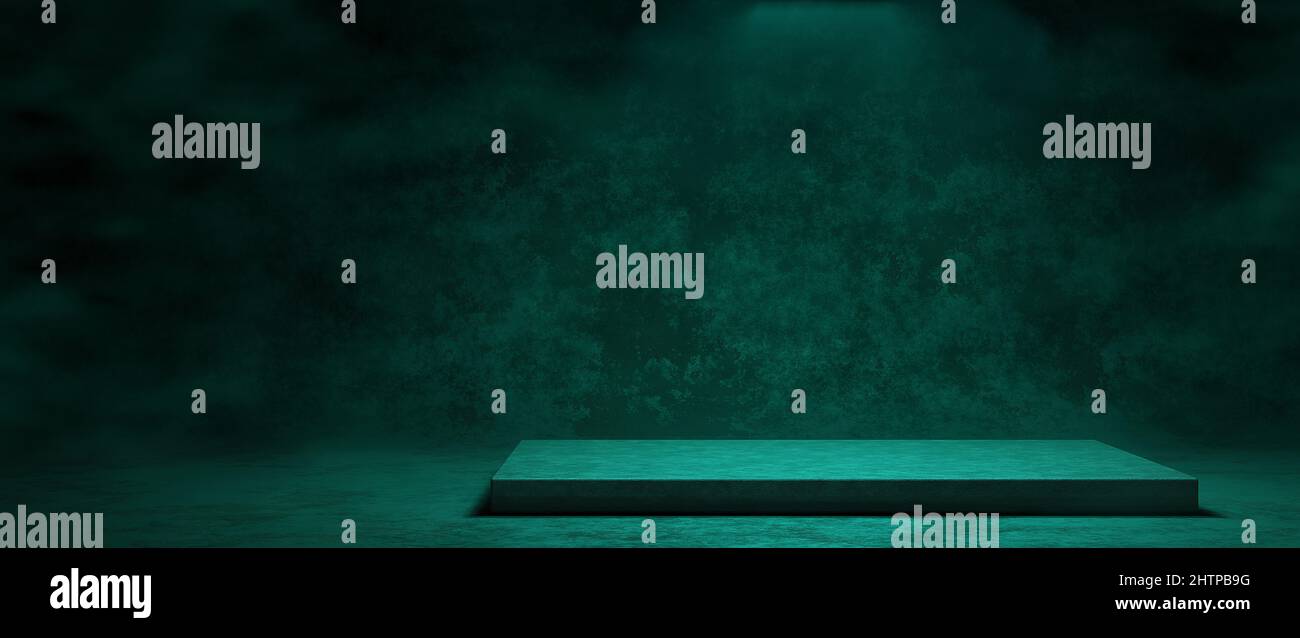 Rough Grungy Promotion Stand Dark Neon Turquoise Colors Presentation ...