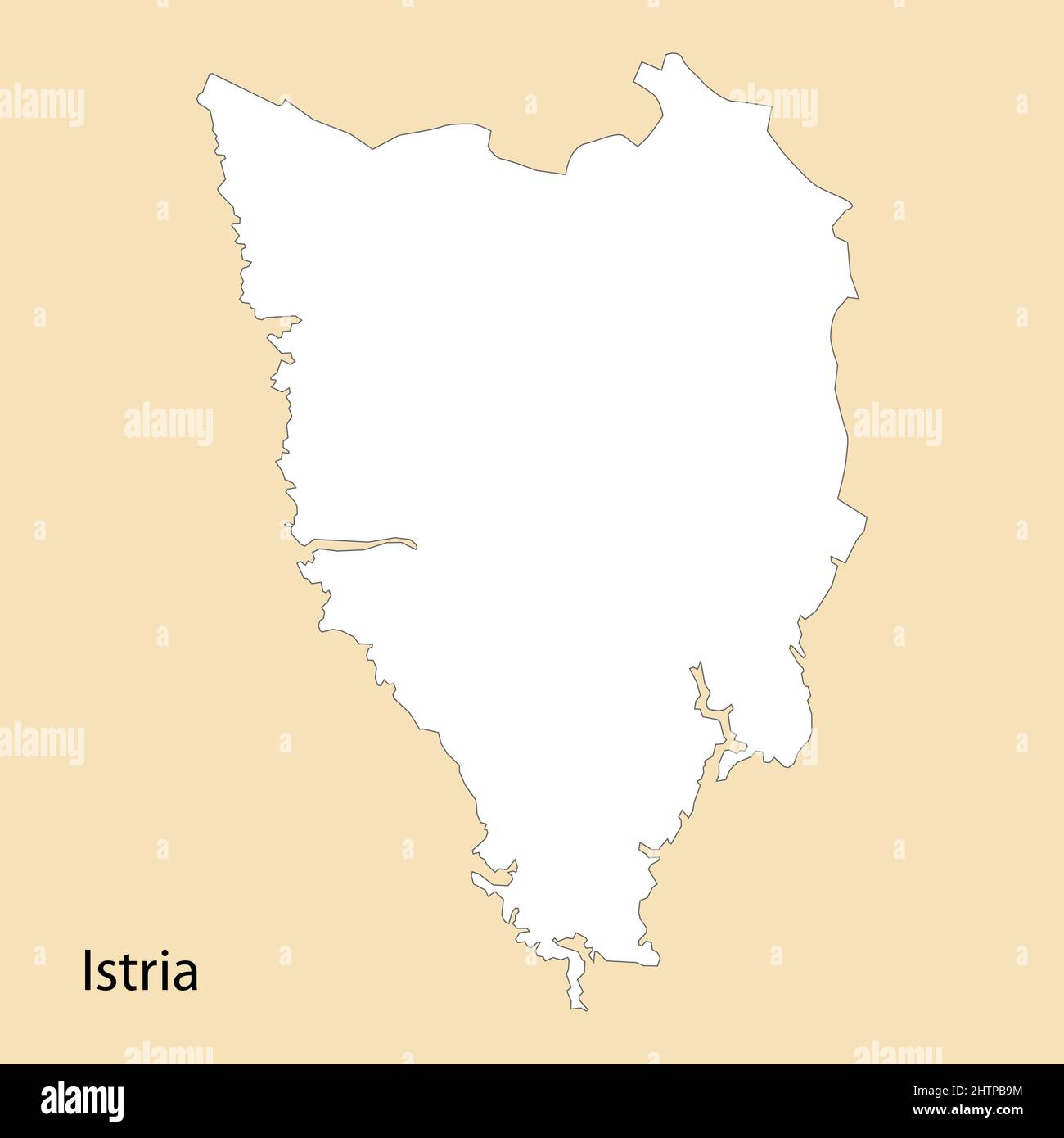 High Quality map of Istria is a region of Croatia, with borders of the ...
