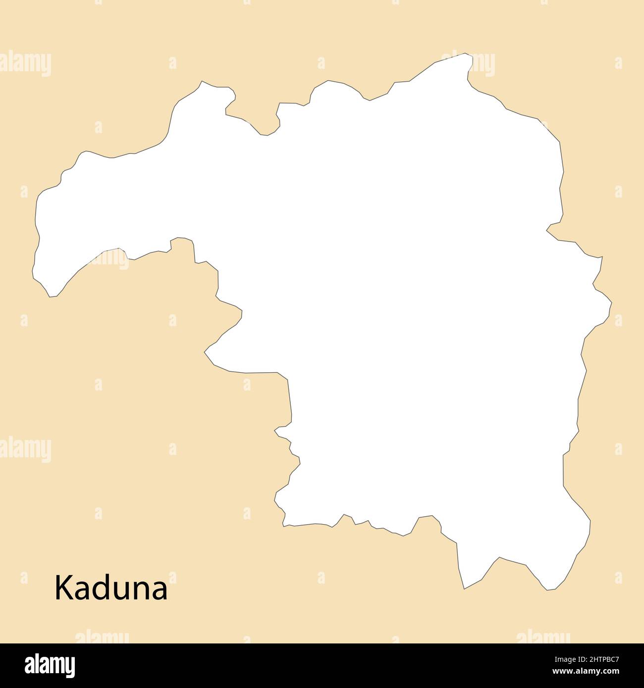 High Quality map of Kaduna is a region of Nigeria, with borders of the ...