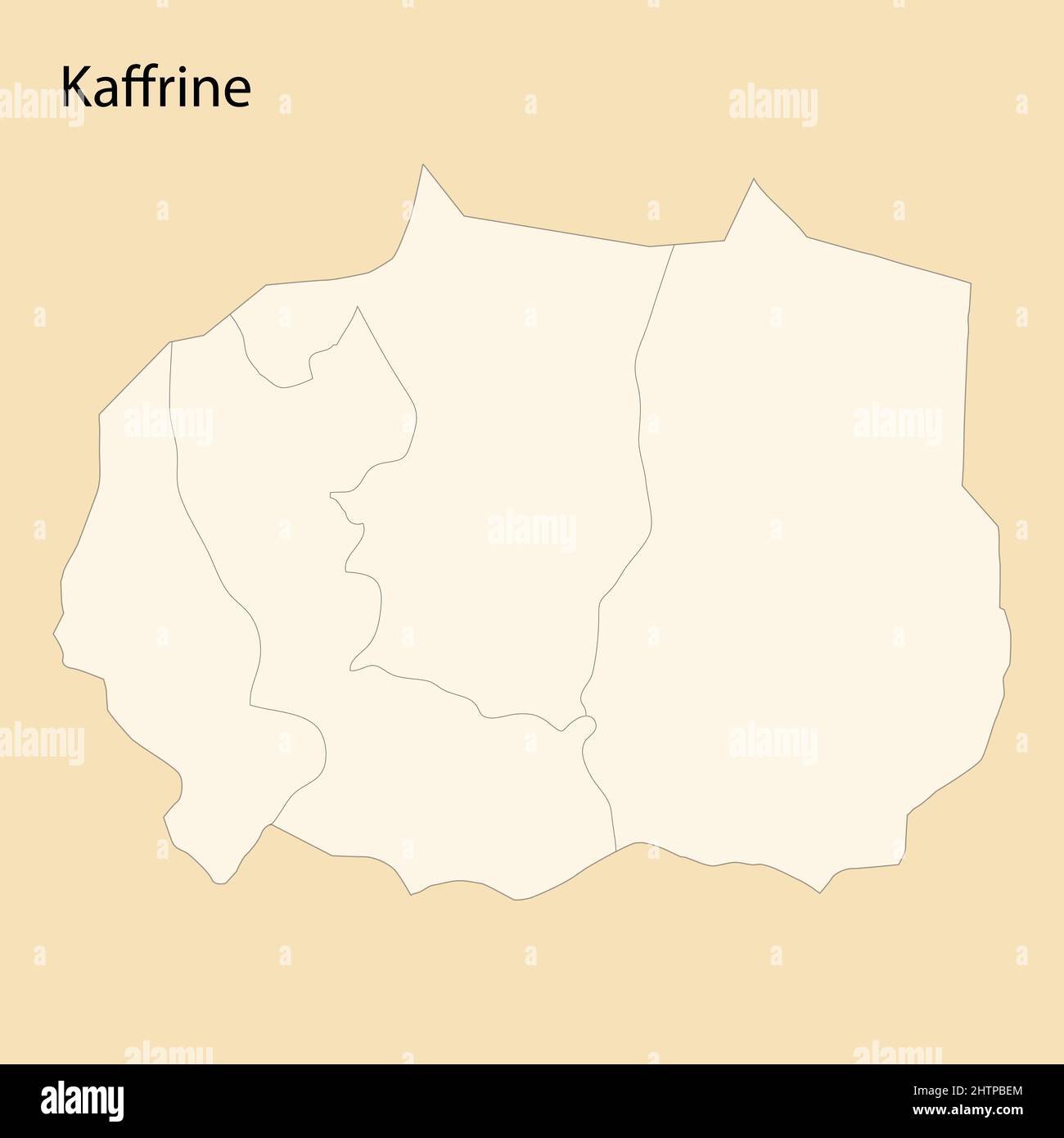 High Quality map of Kaffrine is a region of Senegal, with borders of ...