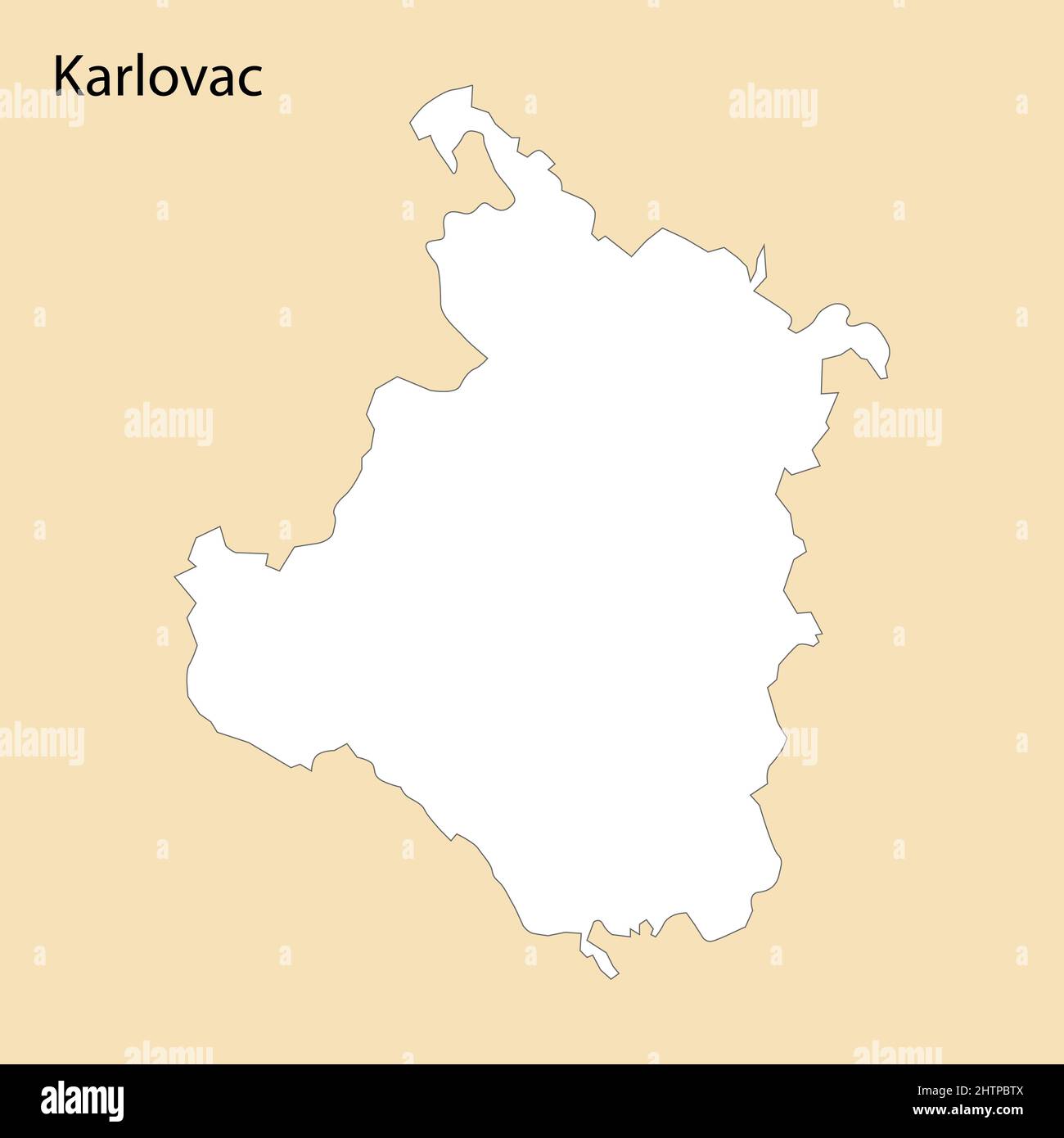 High Quality map of Karlovac is a region of Croatia, with borders of ...