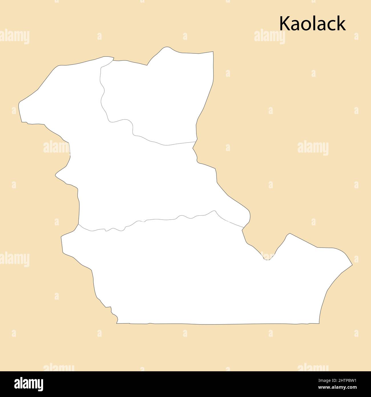 High Quality map of Kaolack is a region of Senegal, with borders of the ...