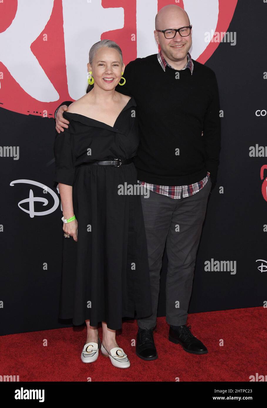 Los Angeles, USA. 01st Mar, 2022. (R-L) Dan Scanlon and Guest arrives ...