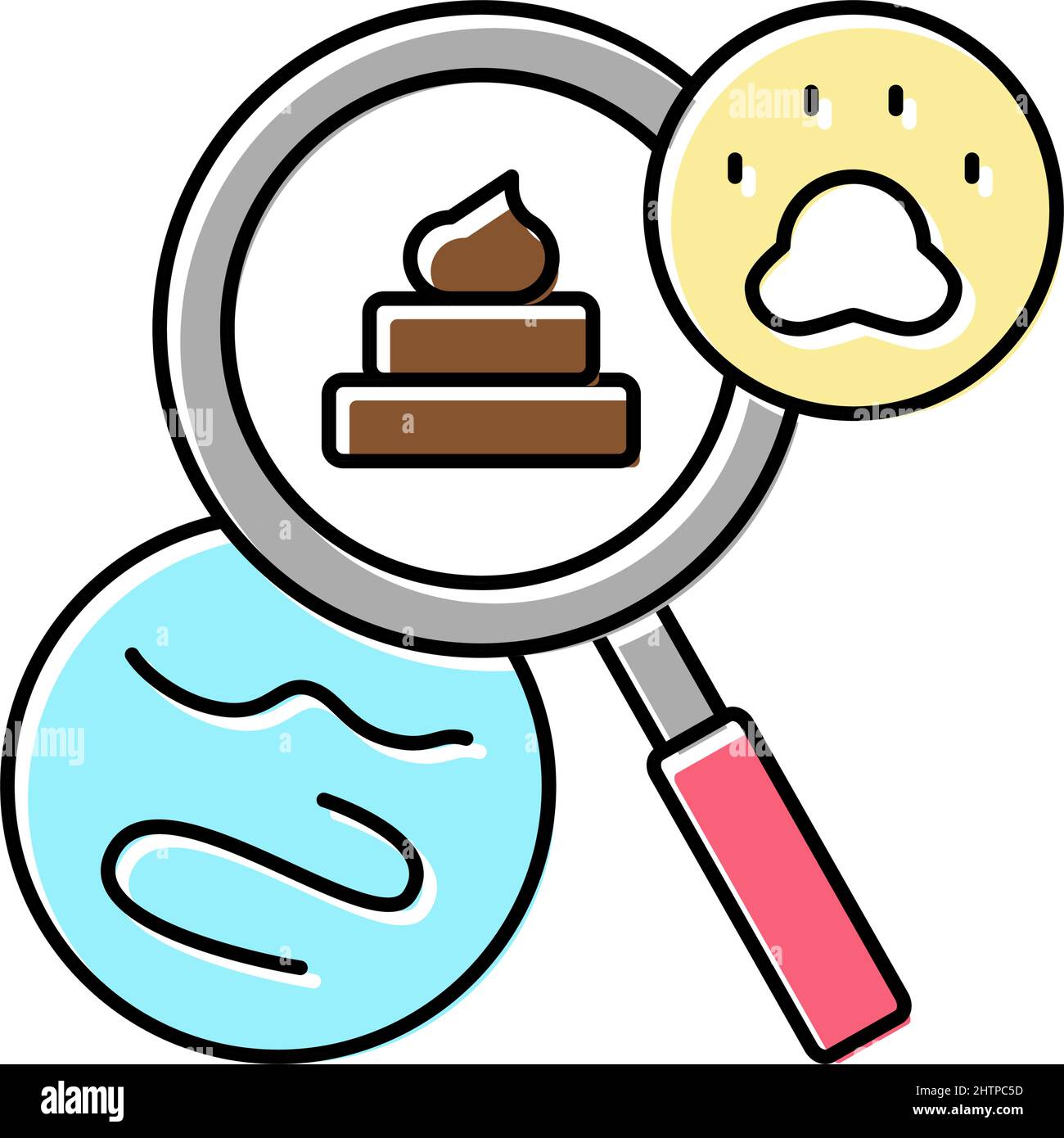 fecal examinations and dewormings color icon vector illustration Stock ...