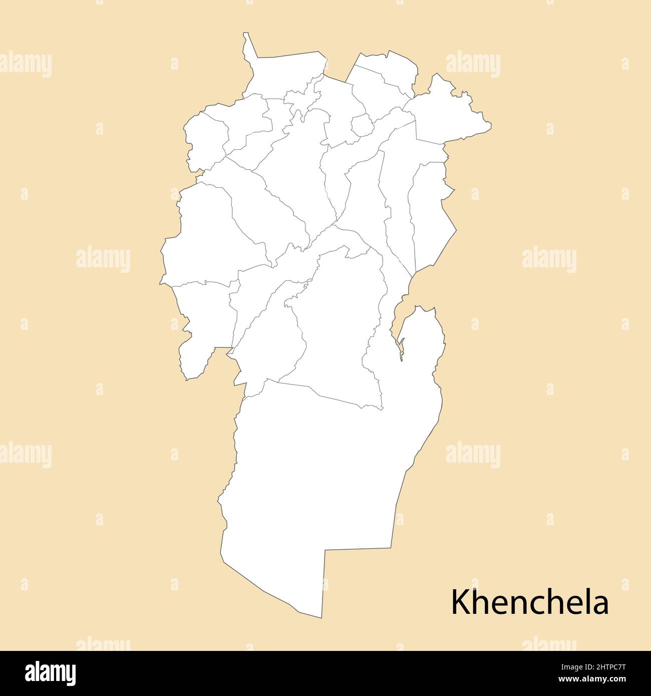 High Quality map of Khenchela is a province of Algeria, with borders of the districts Stock ...