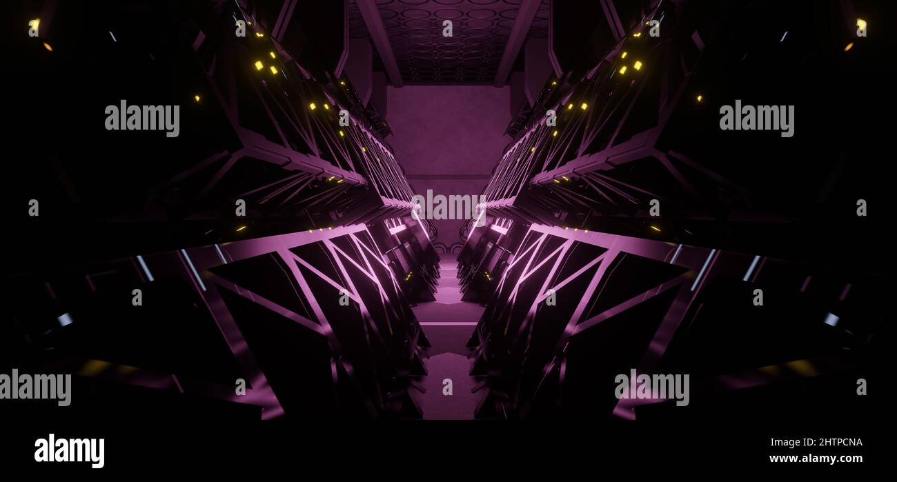 Alien SciFi Club Futuristic Hallway Spaceship Interior Advanced Black ...