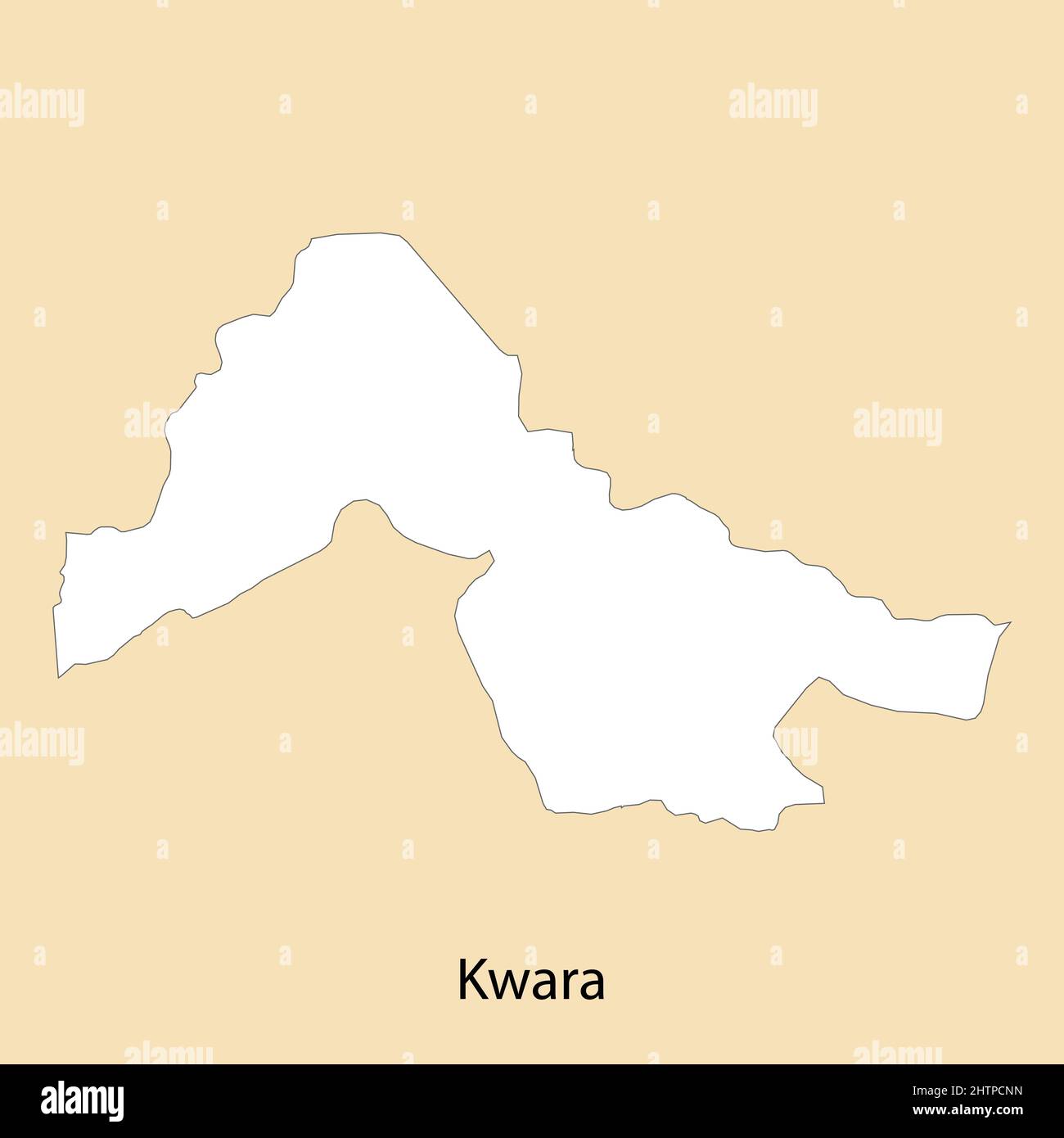 High Quality map of Kwara is a region of Nigeria, with borders of the ...
