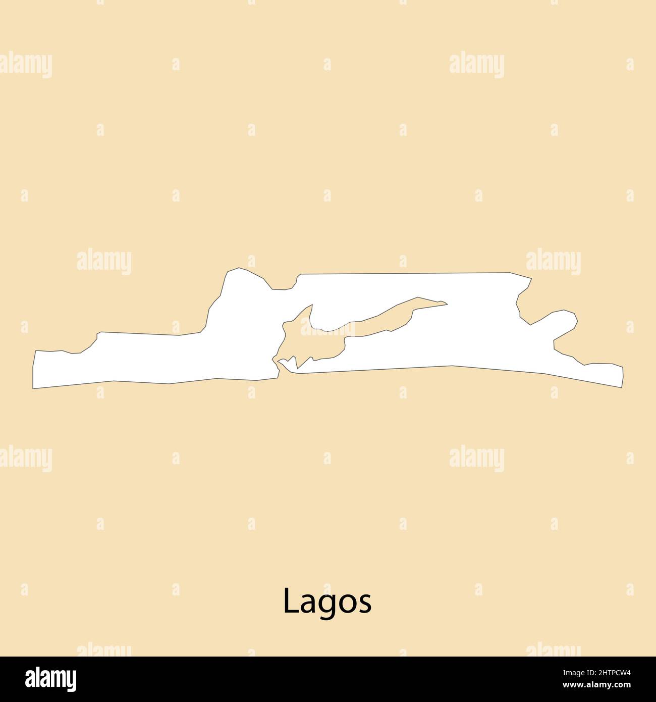 High Quality map of Lagos is a region of Nigeria, with borders of the ...