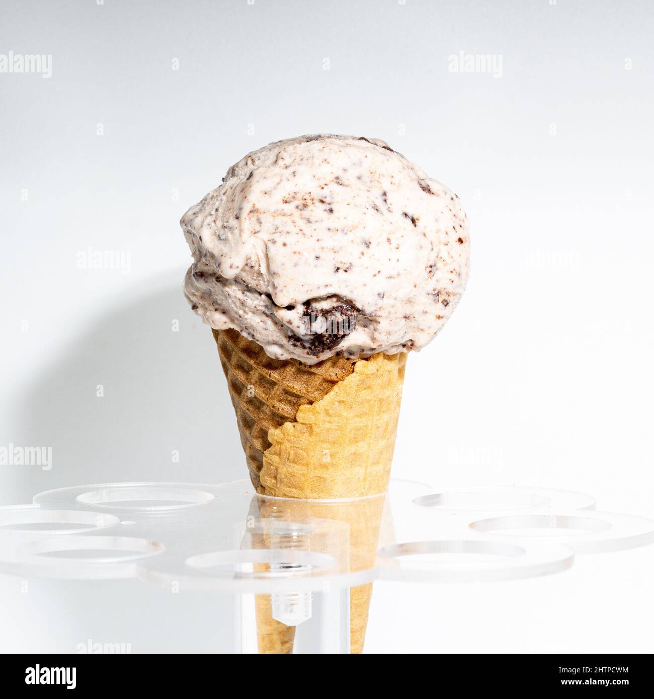 Waffle cone ice cream on white background Stock Photo - Alamy