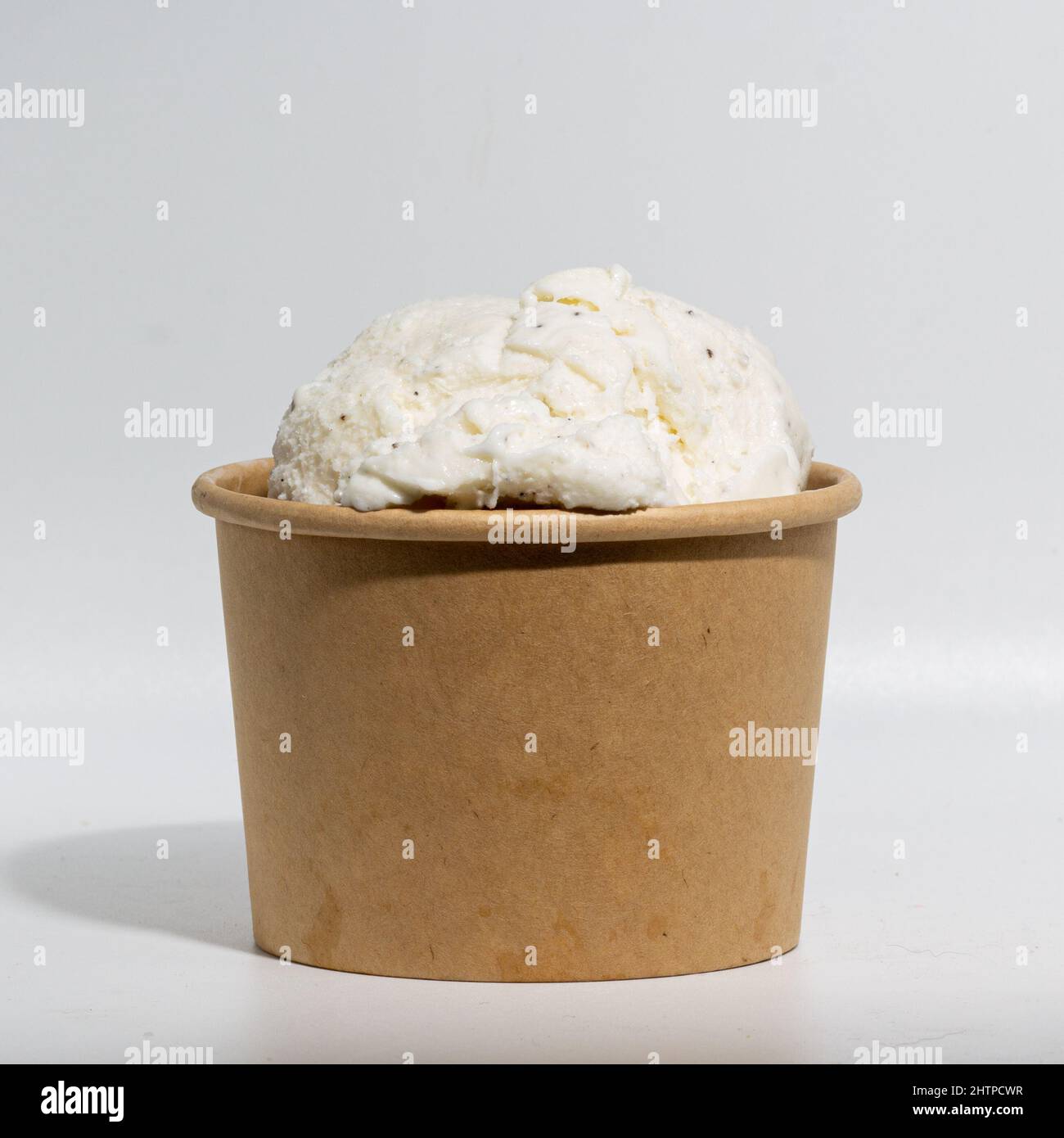 Vanilla ice cream on a white background Stock Photo - Alamy
