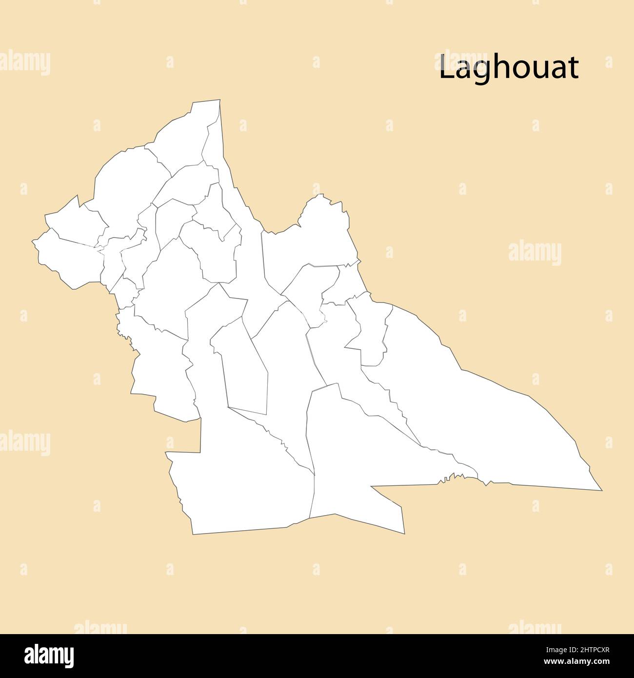 High Quality map of Laghouat is a province of Algeria, with borders of ...