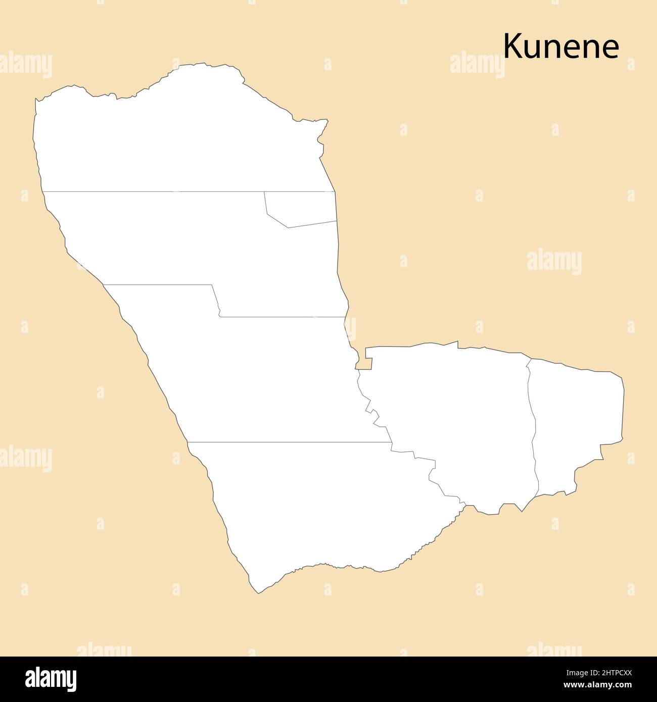 High Quality map of Kunene is a region of Namibia, with borders of the districts Stock Vector ...