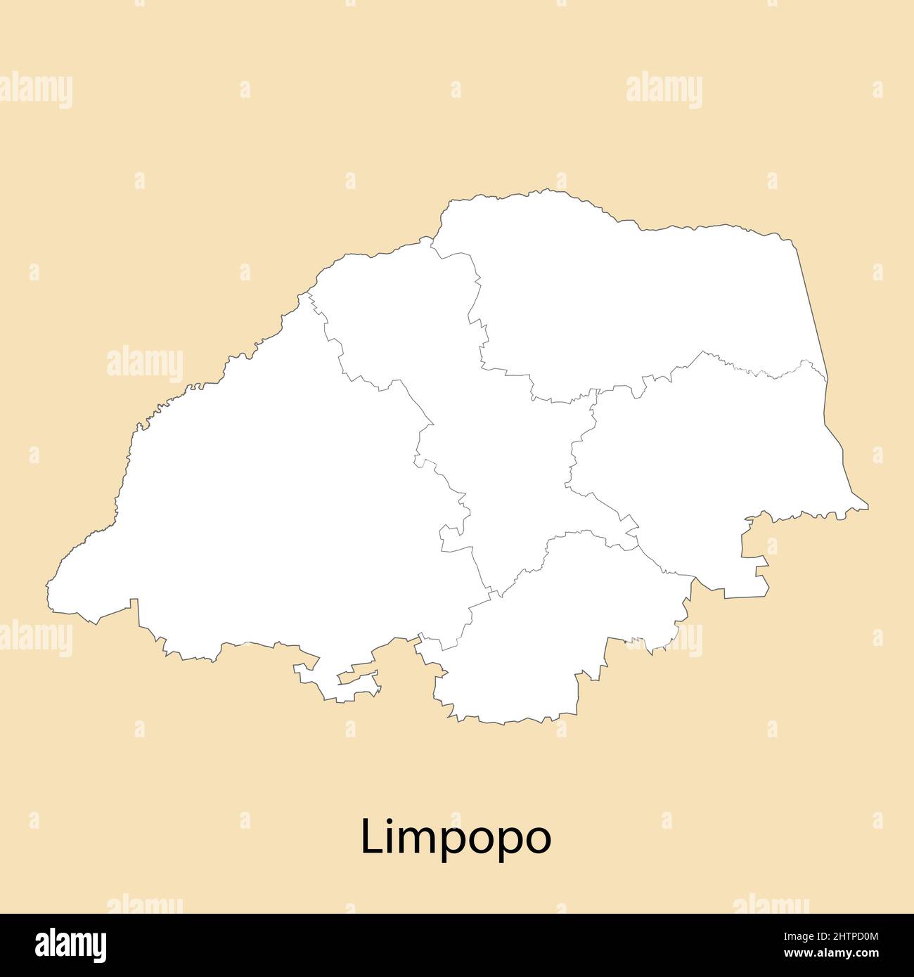 High Quality map of Limpopo is a region of South Africa, with borders ...