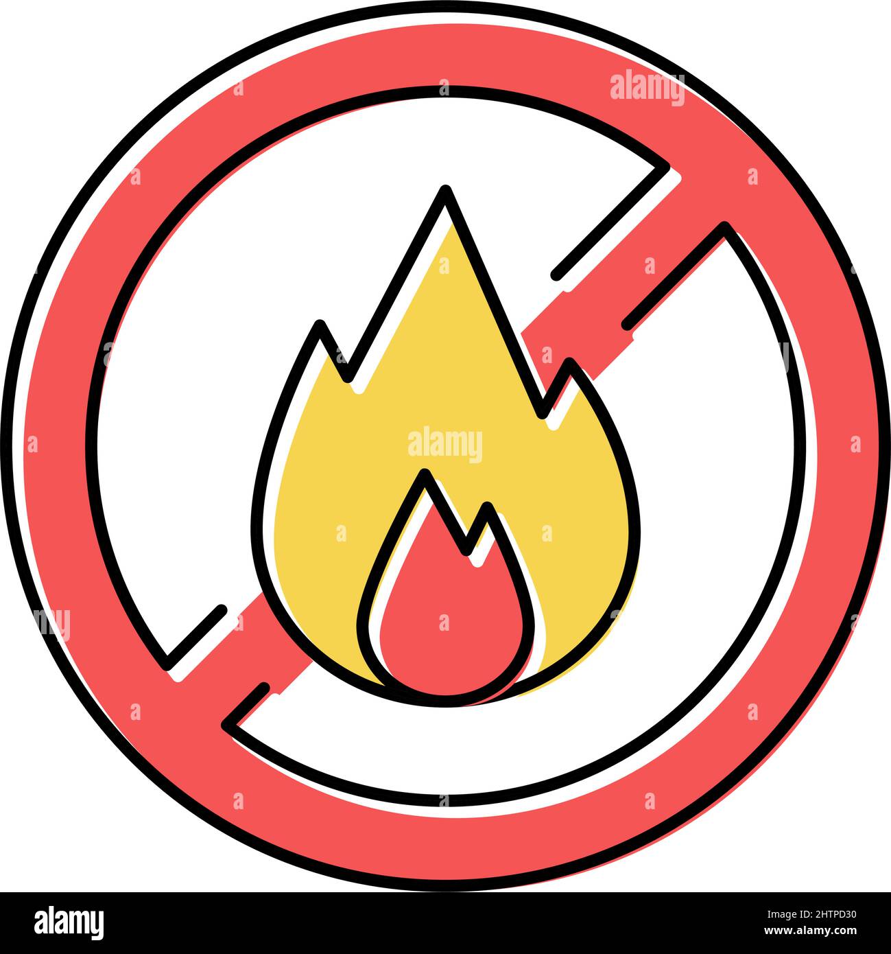 fire burning prohibition sign color icon vector illustration Stock ...