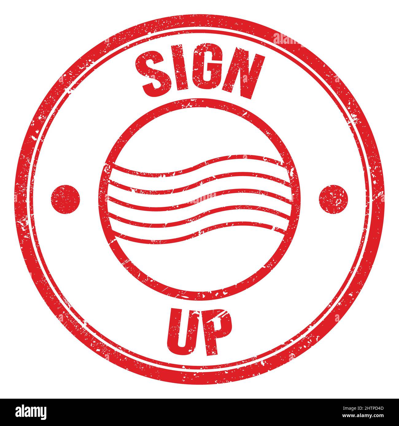 SIGN UP text written on red round postal stamp sign Stock Photo - Alamy