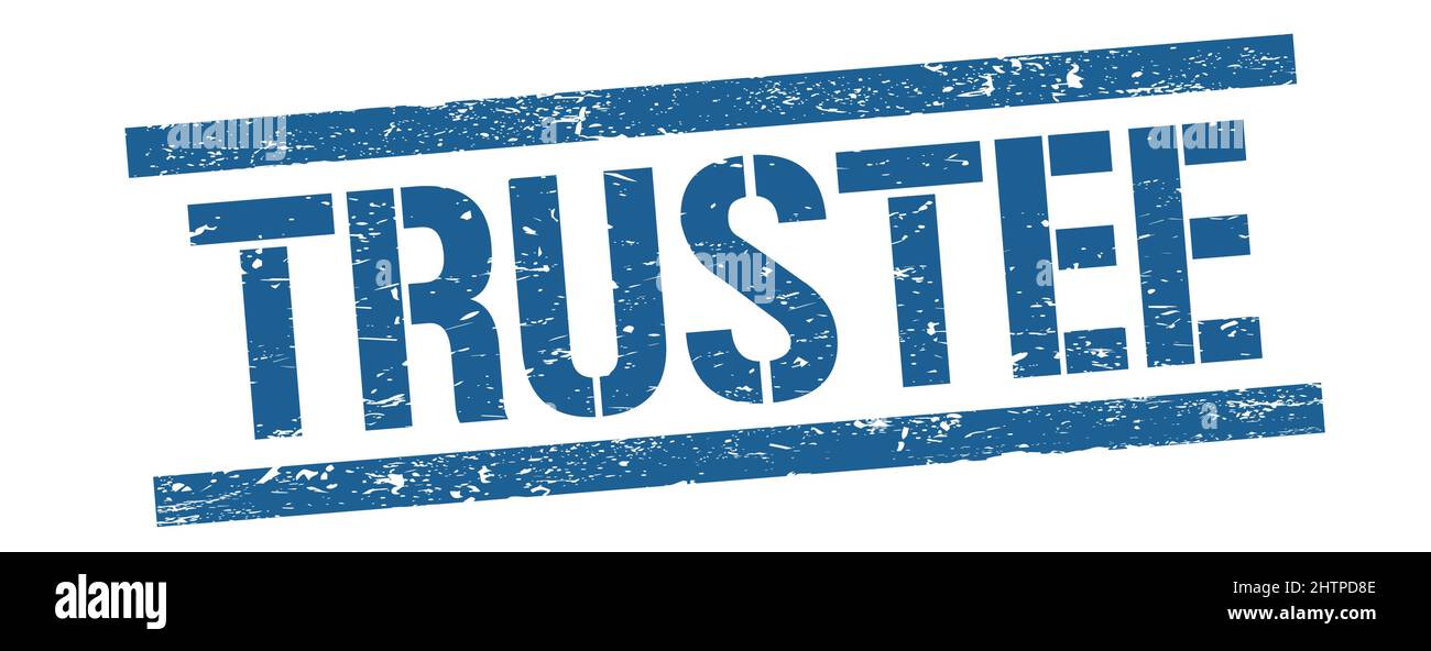 TRUSTEE text on blue grungy lines stamp sign Stock Photo - Alamy