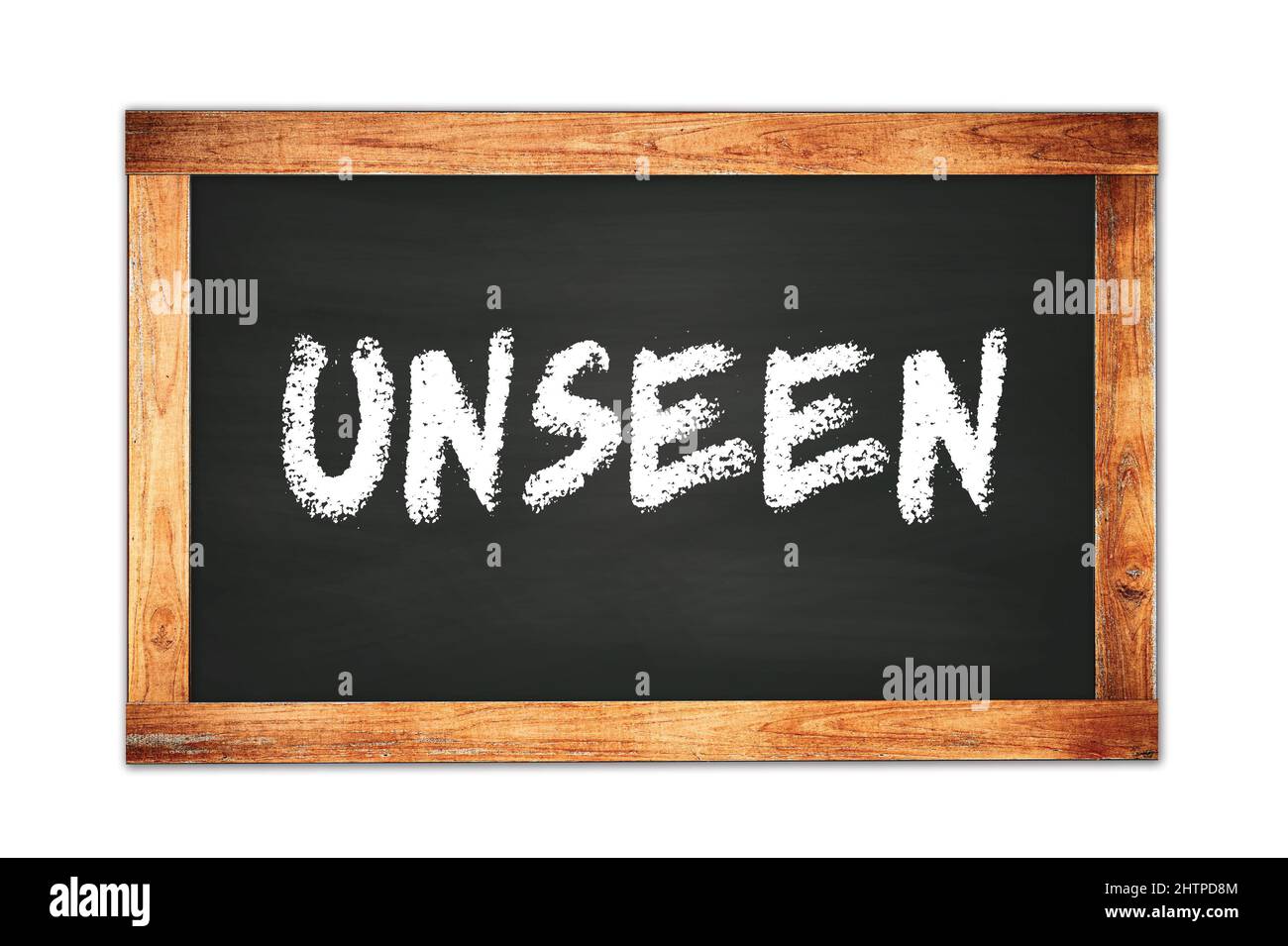 UNSEEN text written on black wooden frame school blackboard Stock Photo ...