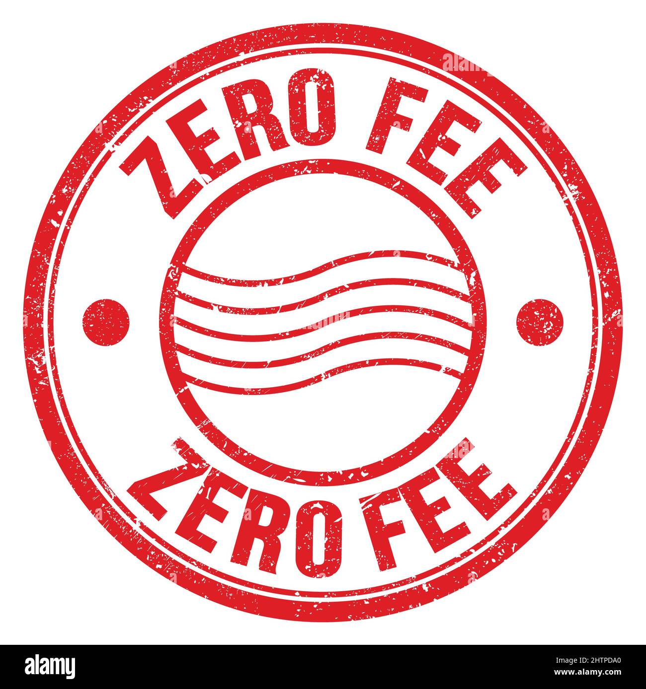 ZERO FEE word written on red round postal stamp sign Stock Photo - Alamy