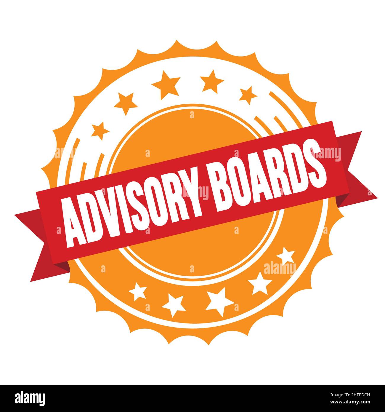 ADVISORY BOARDS text on red orange ribbon badge stamp Stock Photo - Alamy
