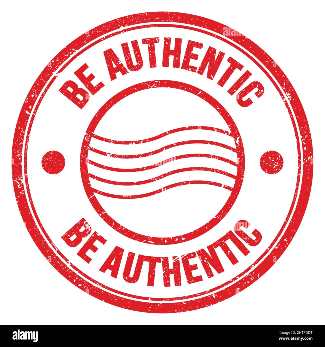 BE AUTHENTIC word written on red round postal stamp sign Stock Photo ...