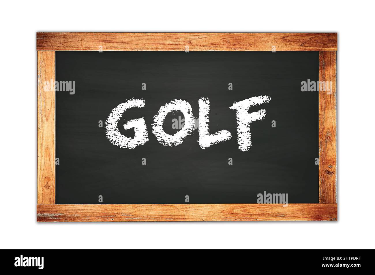 GOLF text written on black wooden frame school blackboard Stock Photo ...