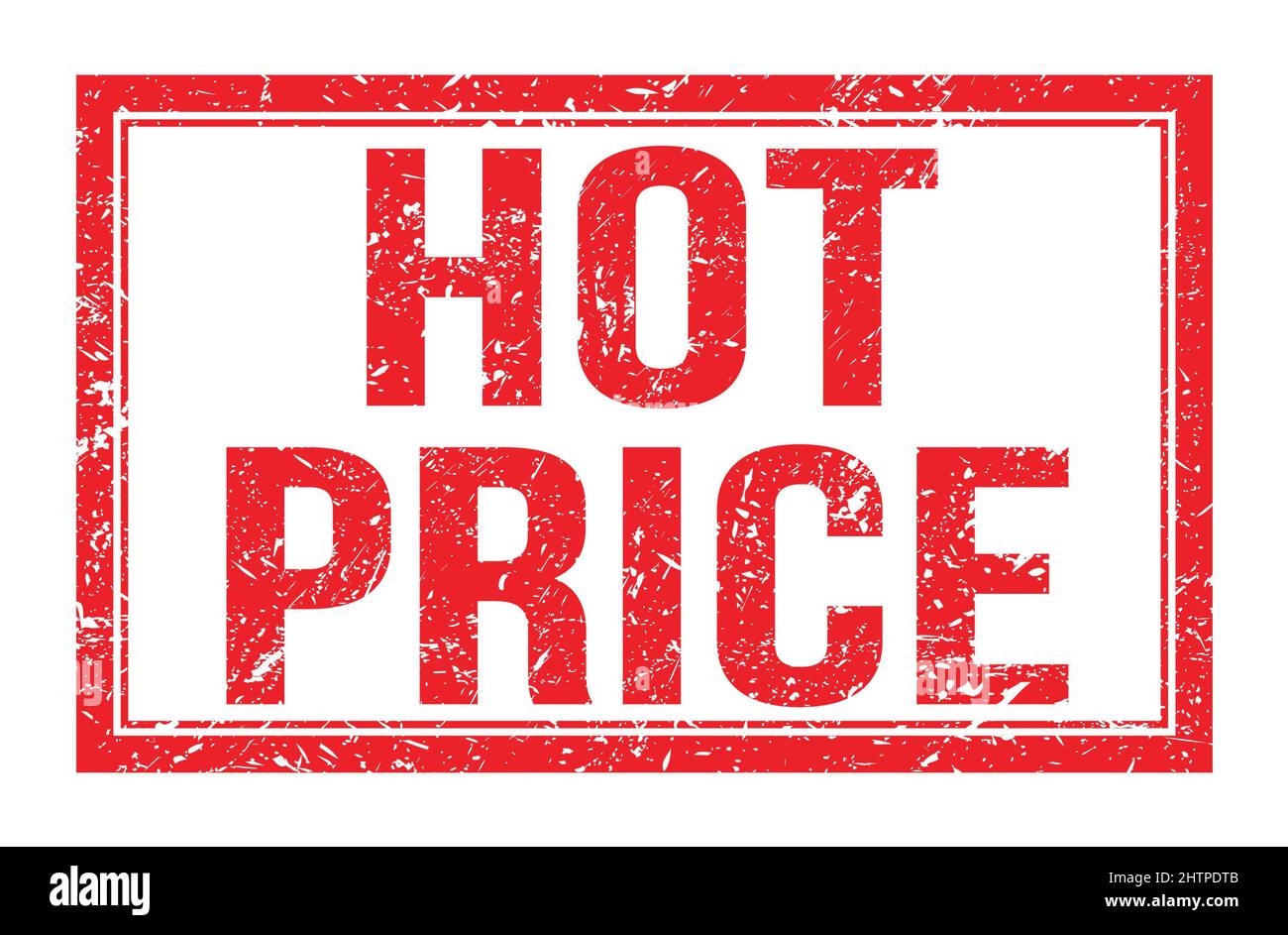 HOT PRICE, words written on red rectangle stamp sign Stock Photo - Alamy