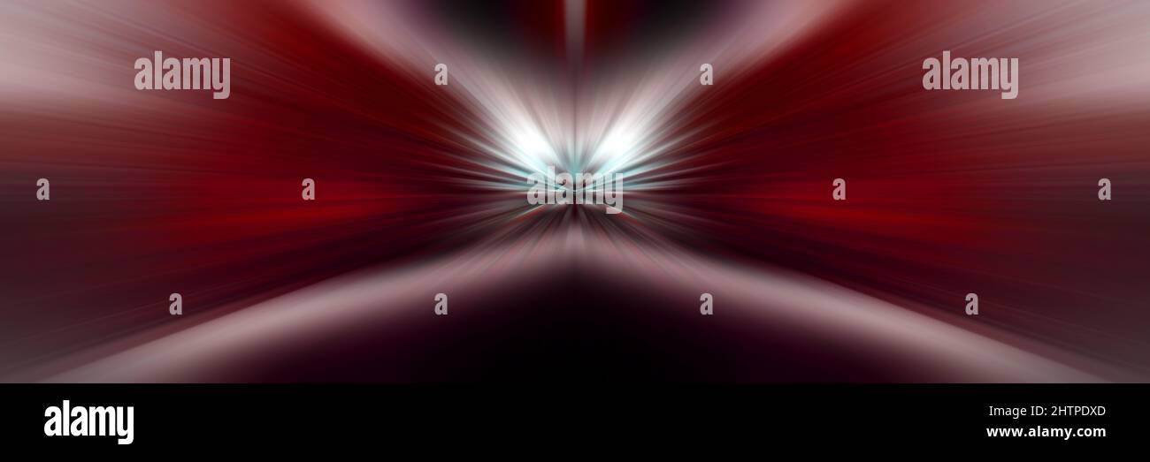 Illustration of a flash of bright light in a focal point perspective ...