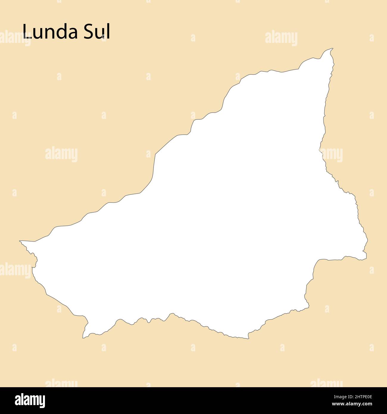 High Quality map of Lunda Sul is a region of Angola, with borders of ...
