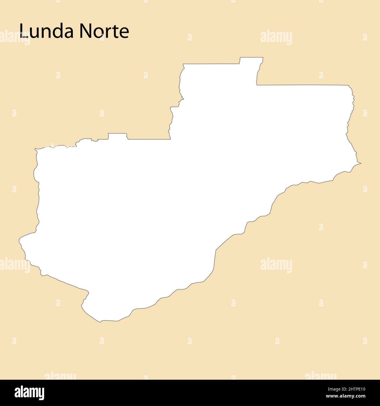 High Quality map of Lunda Norte is a region of Angola, with borders of ...