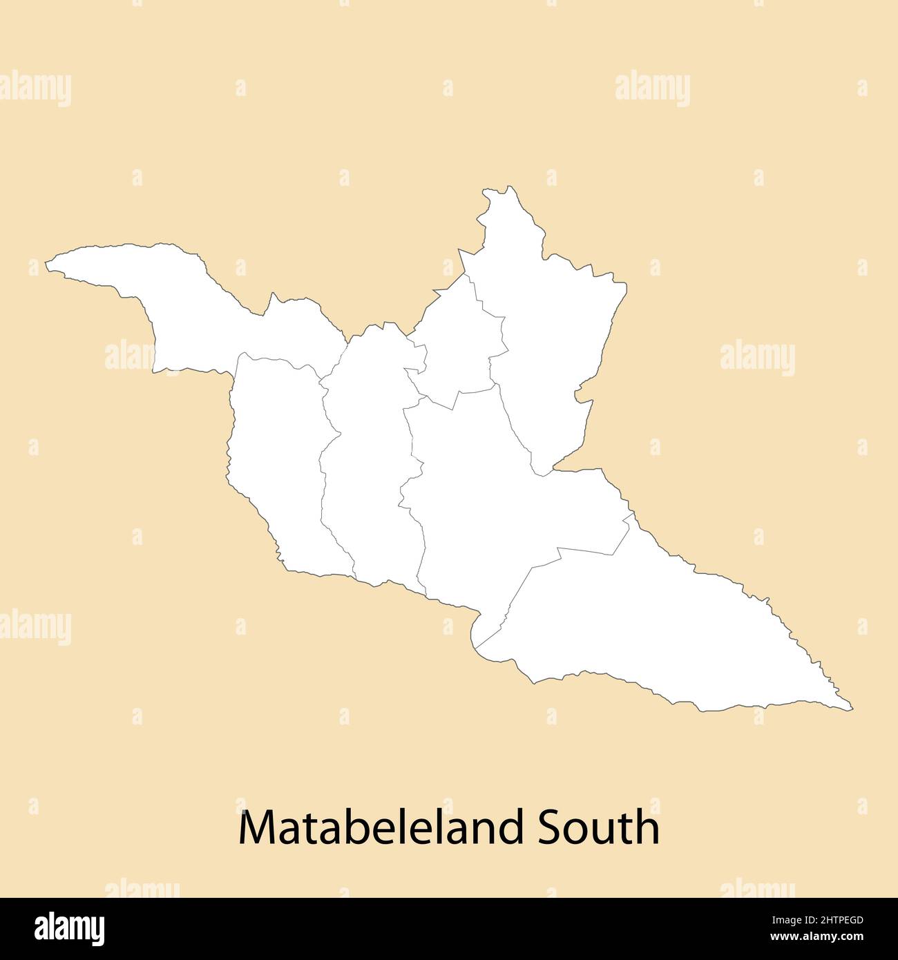 High Quality map of Matabeleland South is a region of Zimbabwe, with ...