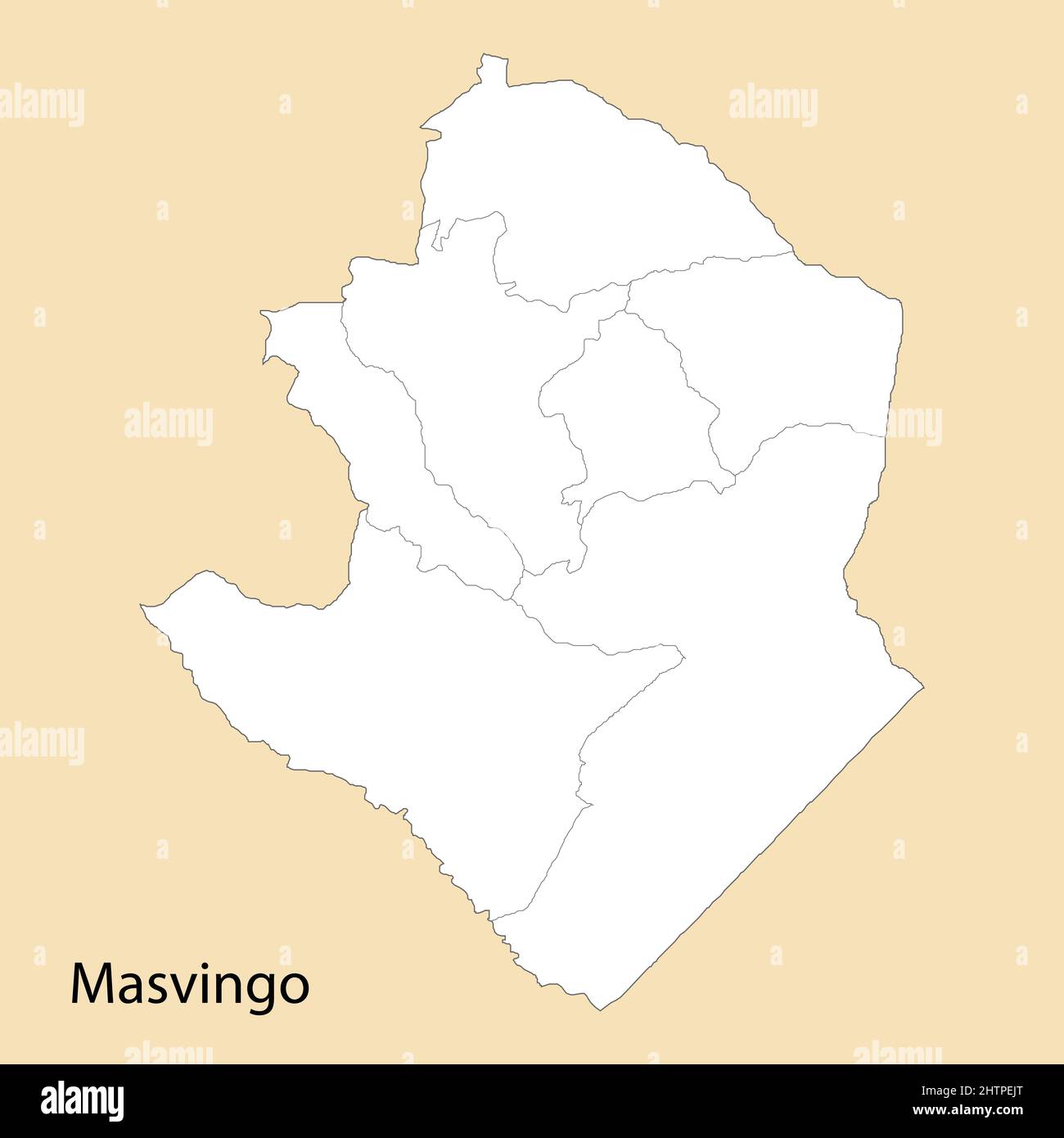 High Quality map of Masvingo is a region of Zimbabwe, with borders of ...