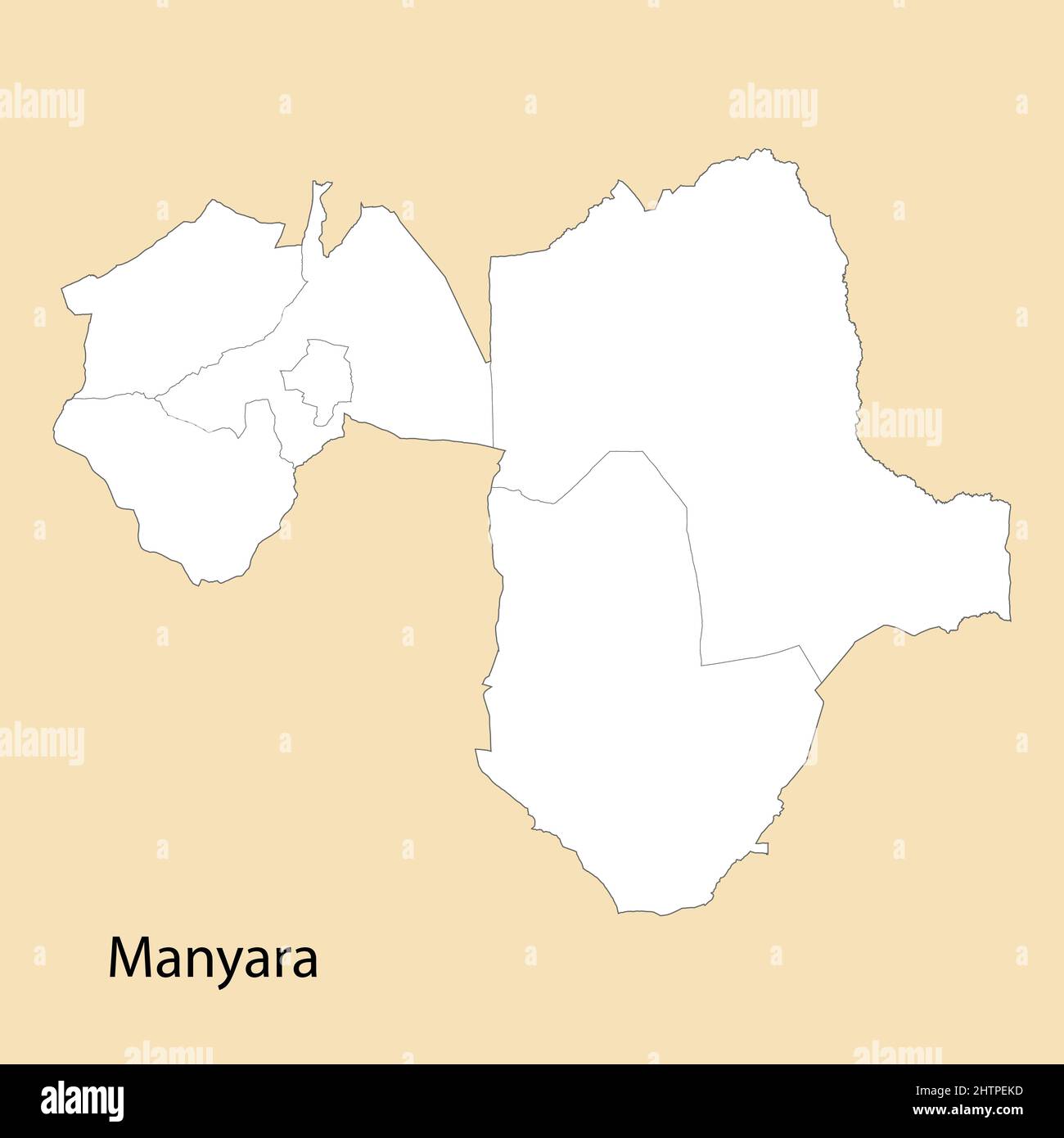 High Quality map of Manyara is a region of Tanzania, with borders of ...