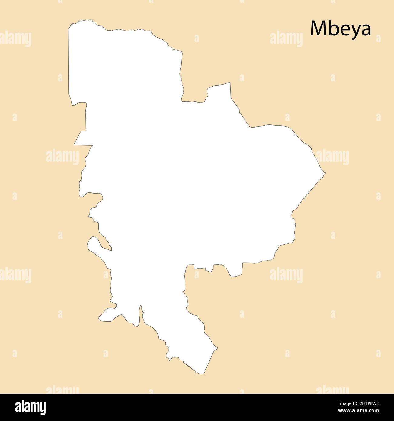 High Quality map of Mbeya is a region of Tanzania, with borders of the ...