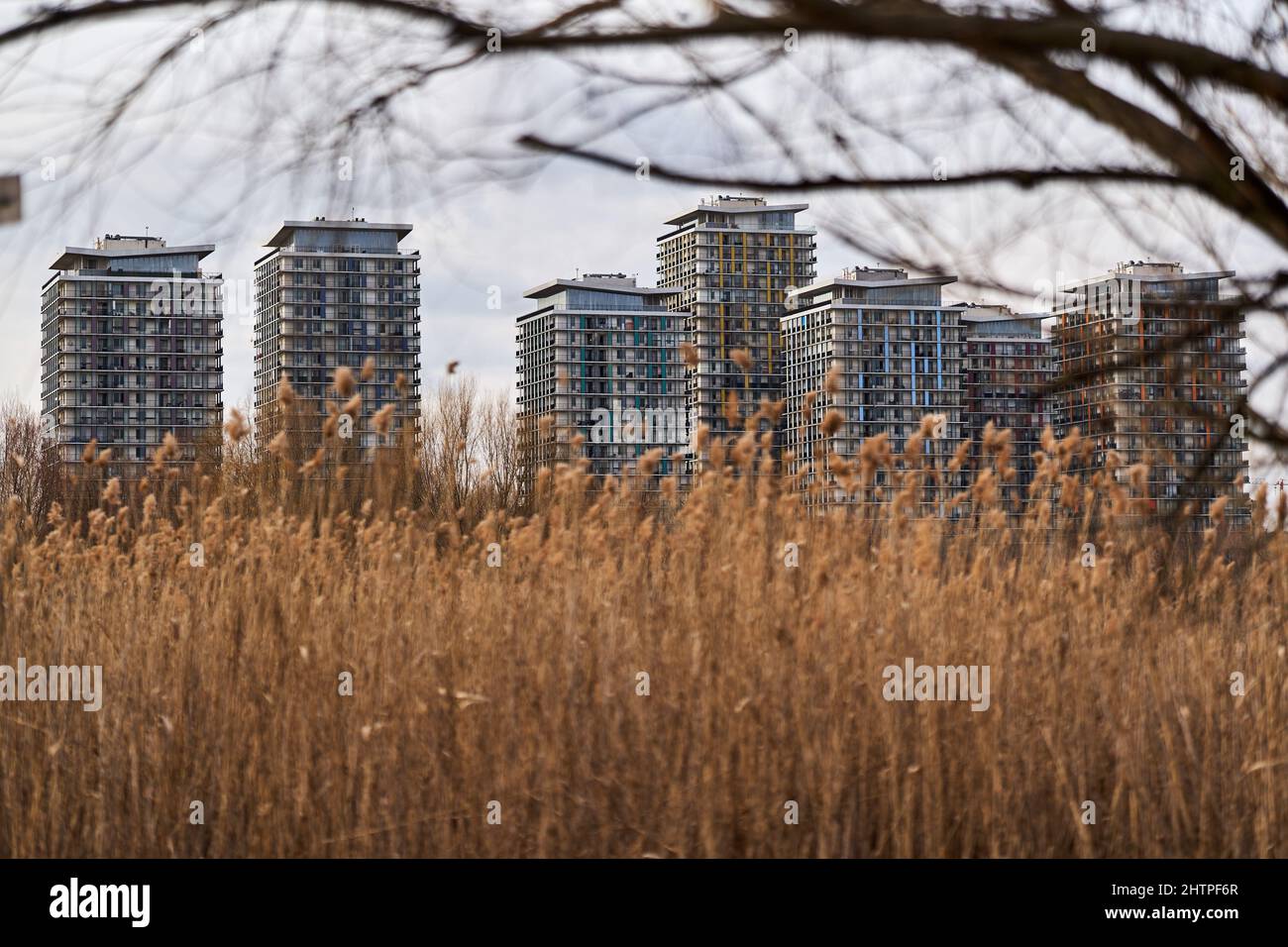 Apartment block complex with modern buildings Stock Photo - Alamy