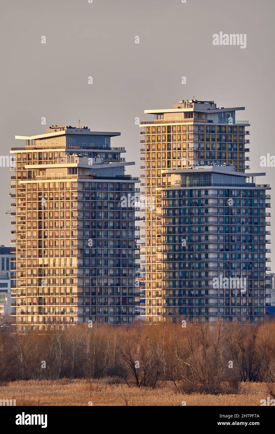 Apartment block complex with modern buildings Stock Photo - Alamy