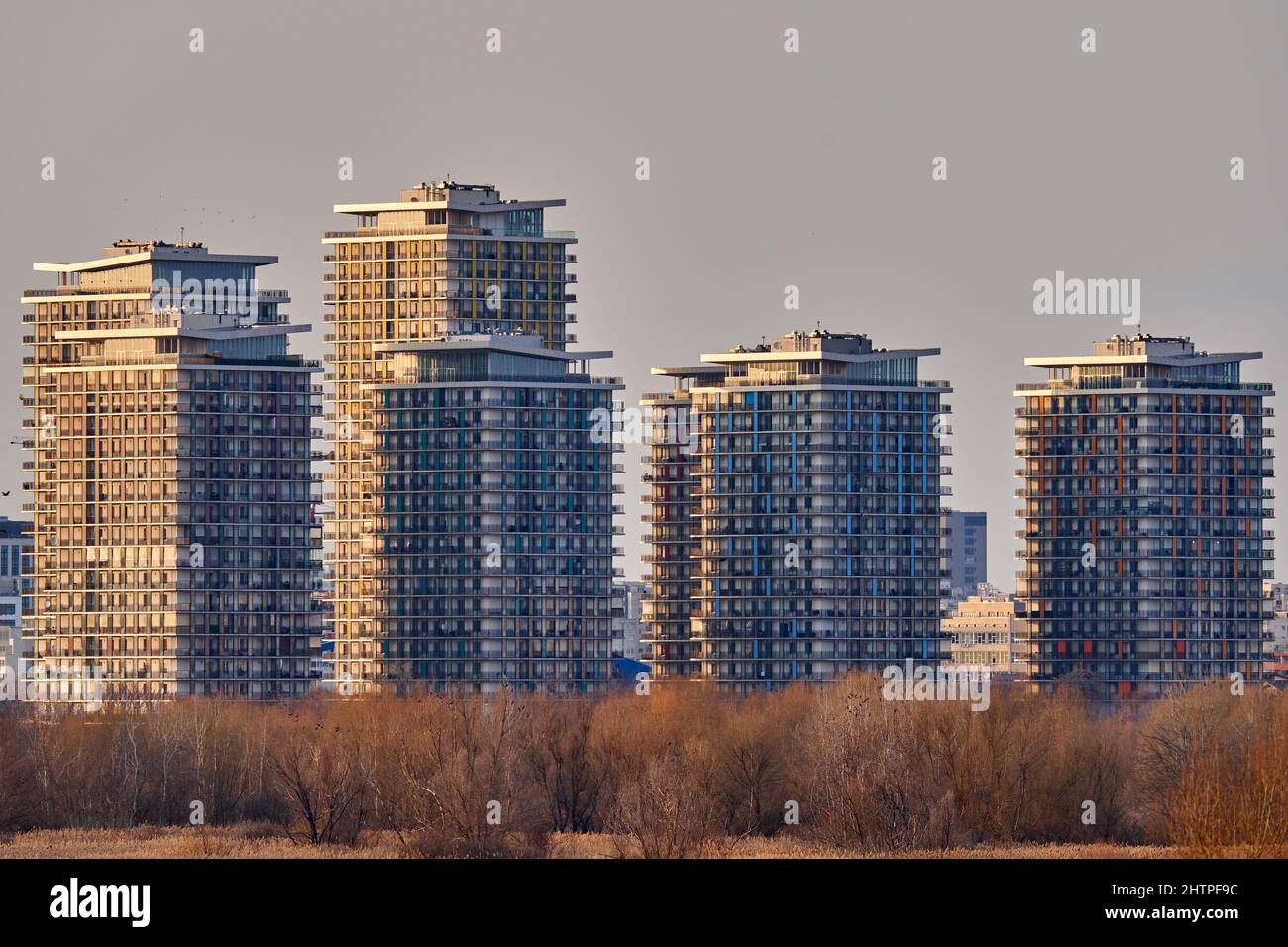 Apartment block complex with modern buildings Stock Photo - Alamy