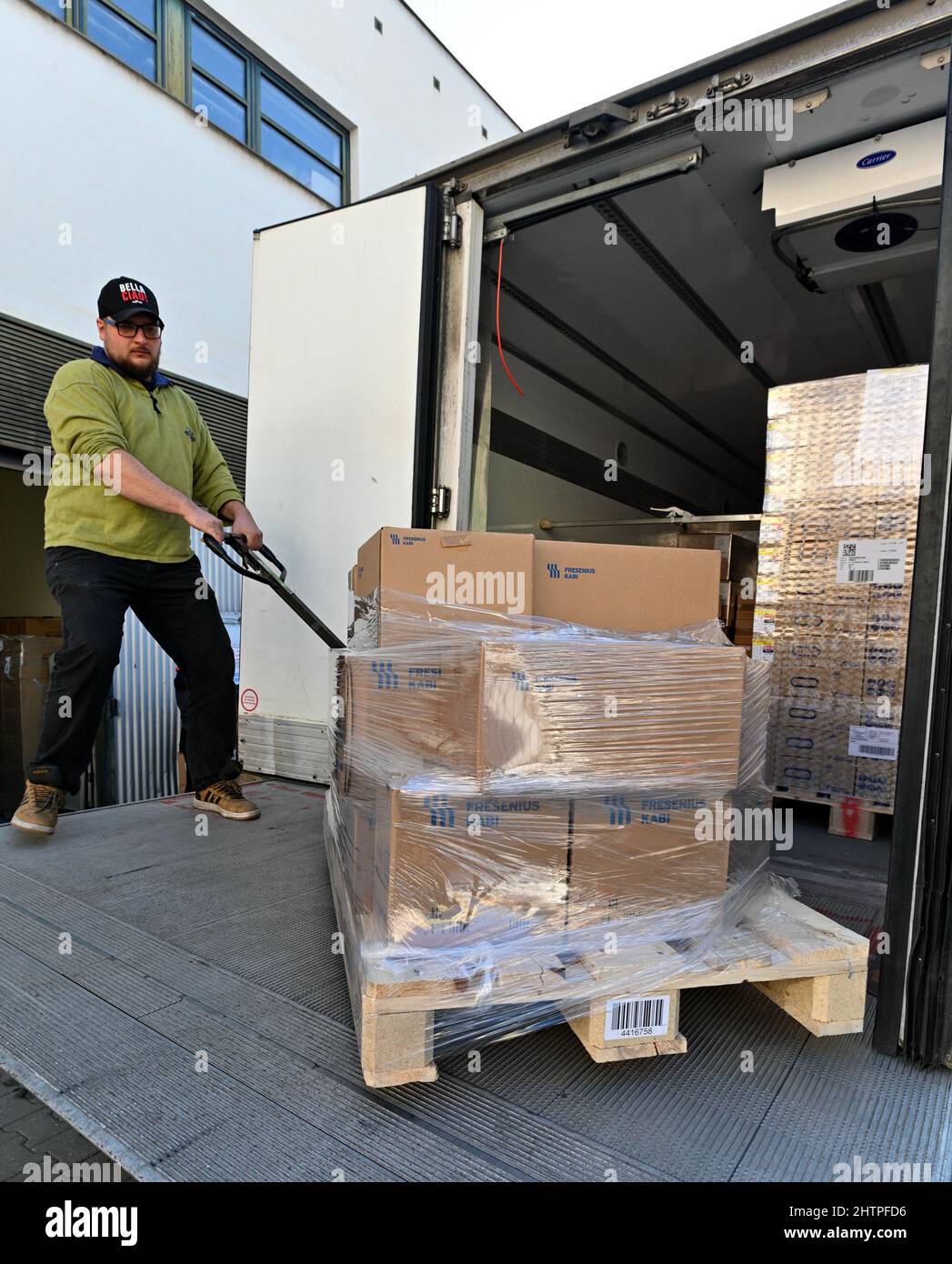 Brno, Czech Republic. 02nd Mar, 2022. Loading of a consignment of ...