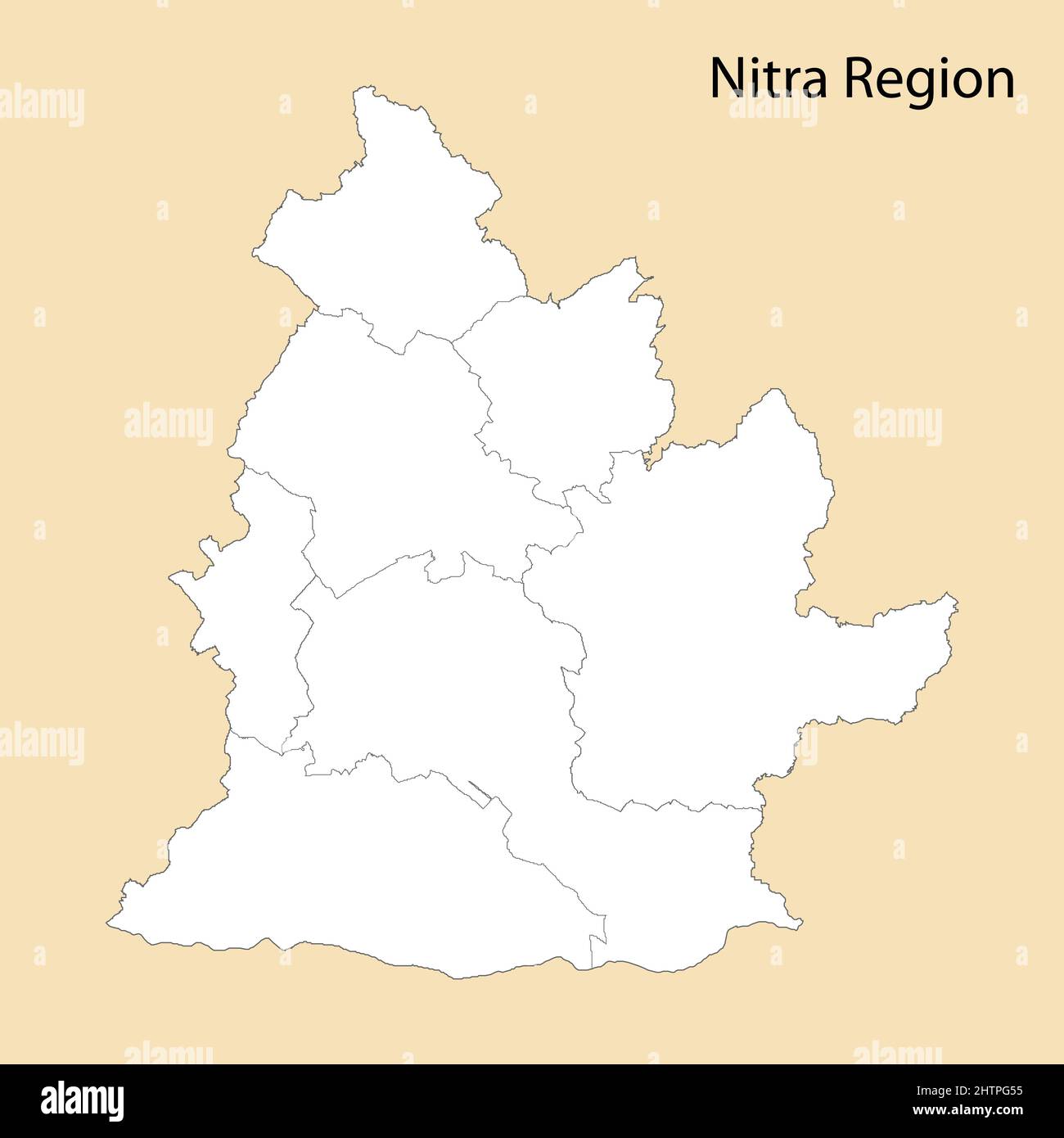 High Quality map of Nitra Region is a province of Slovakia, with ...