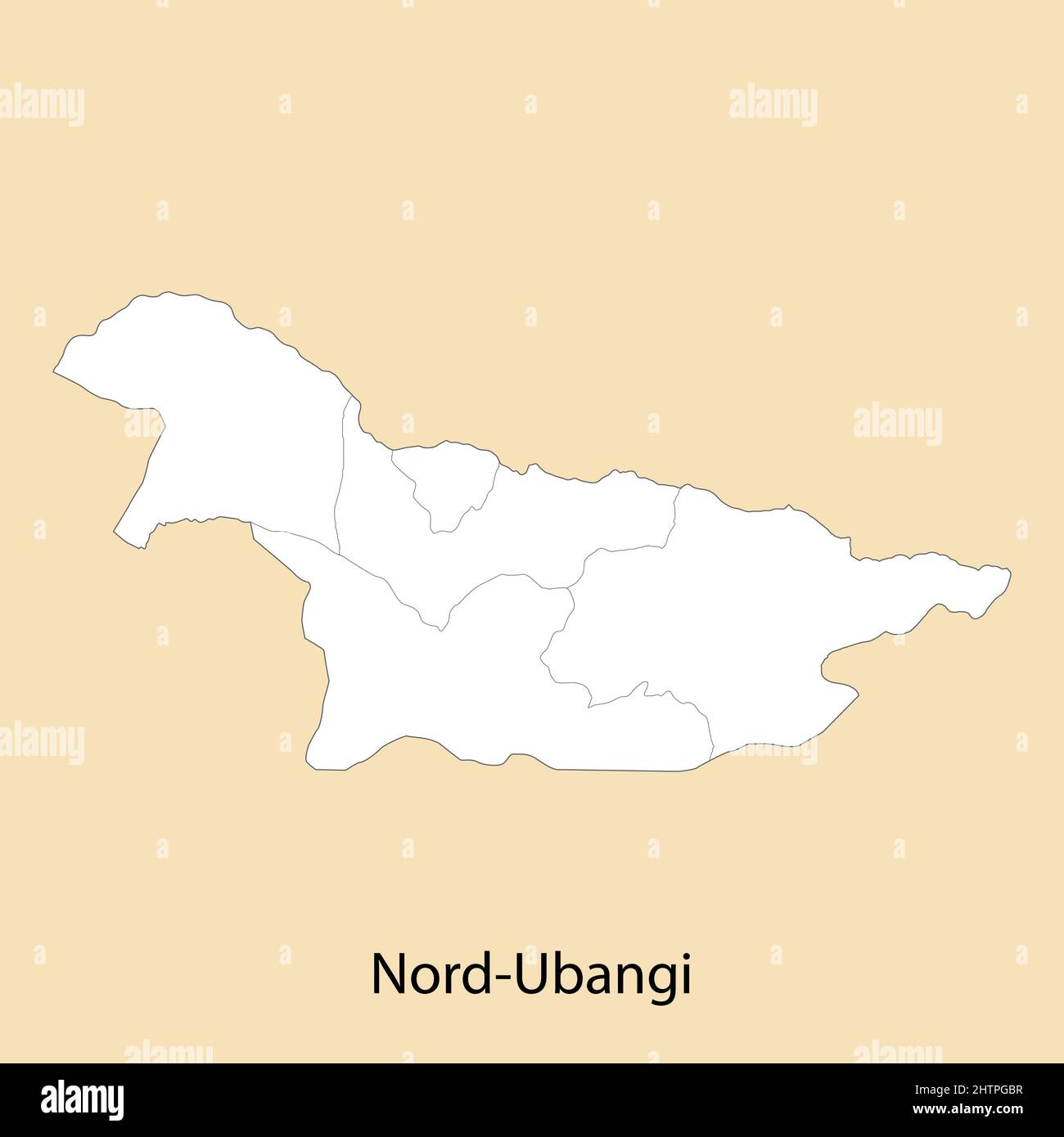 High Quality map of Nord-Ubangi is a region of DR Congo, with borders ...
