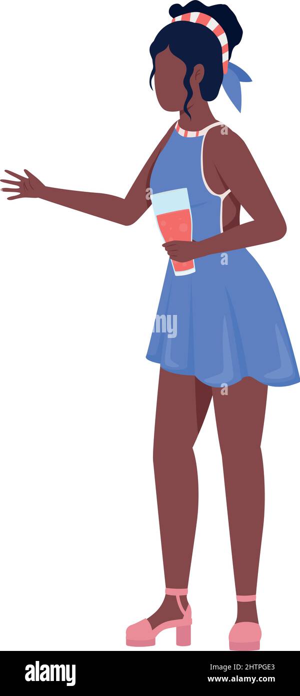 Party guest having fun at national holiday semi flat color vector ...
