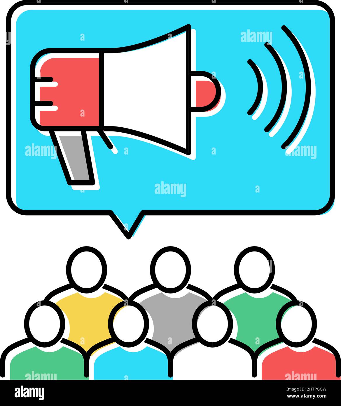 public relations color icon vector illustration Stock Vector Image ...