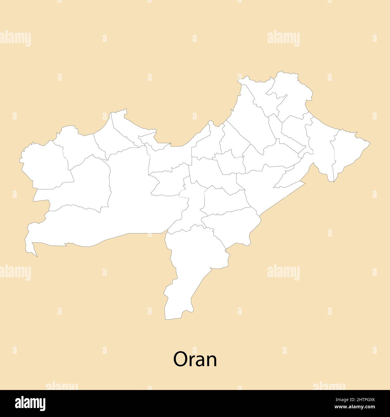 High Quality map of Oran is a province of Algeria, with borders of the ...