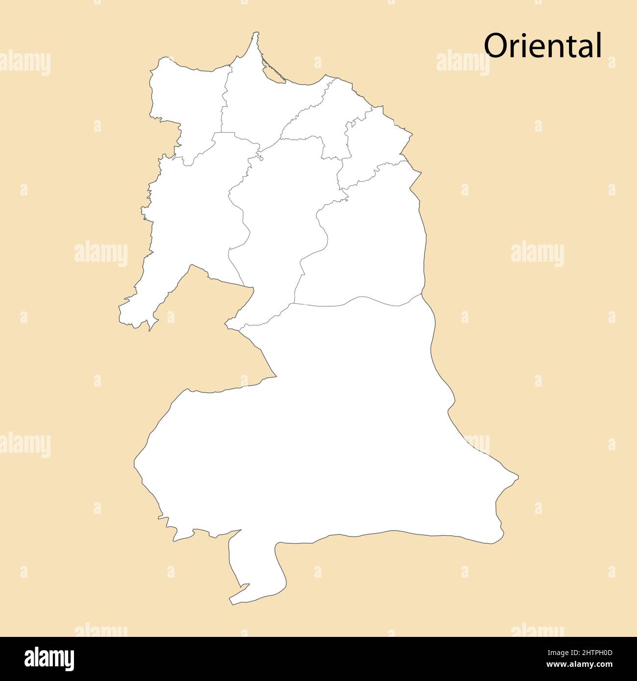 High Quality map of Oriental is a province of Morocco, with borders of ...