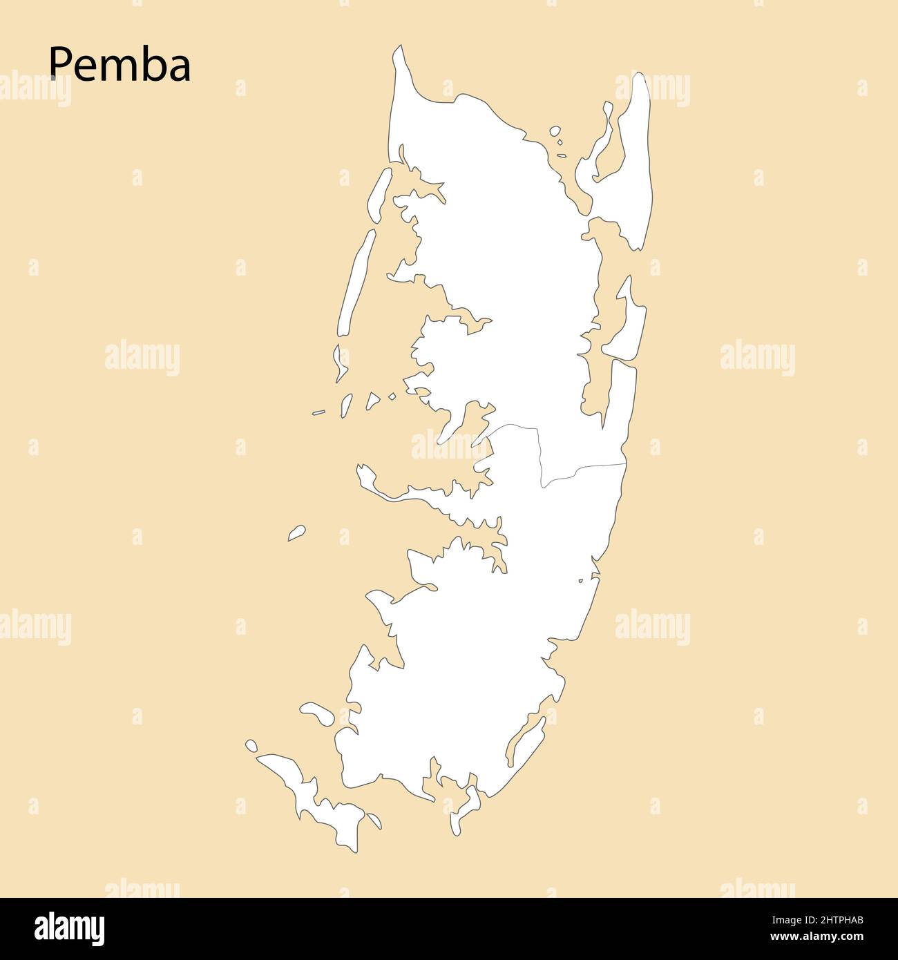High Quality map of Pemba is a region of Tanzania, with borders of the ...