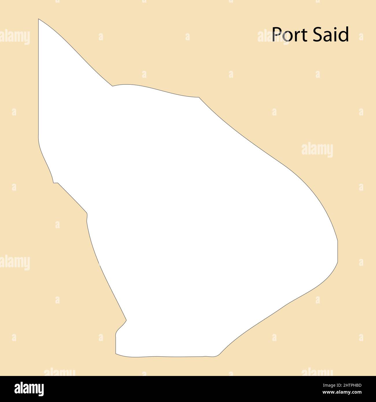 High Quality map of Port Said is a region of Egypt, with borders of the ...