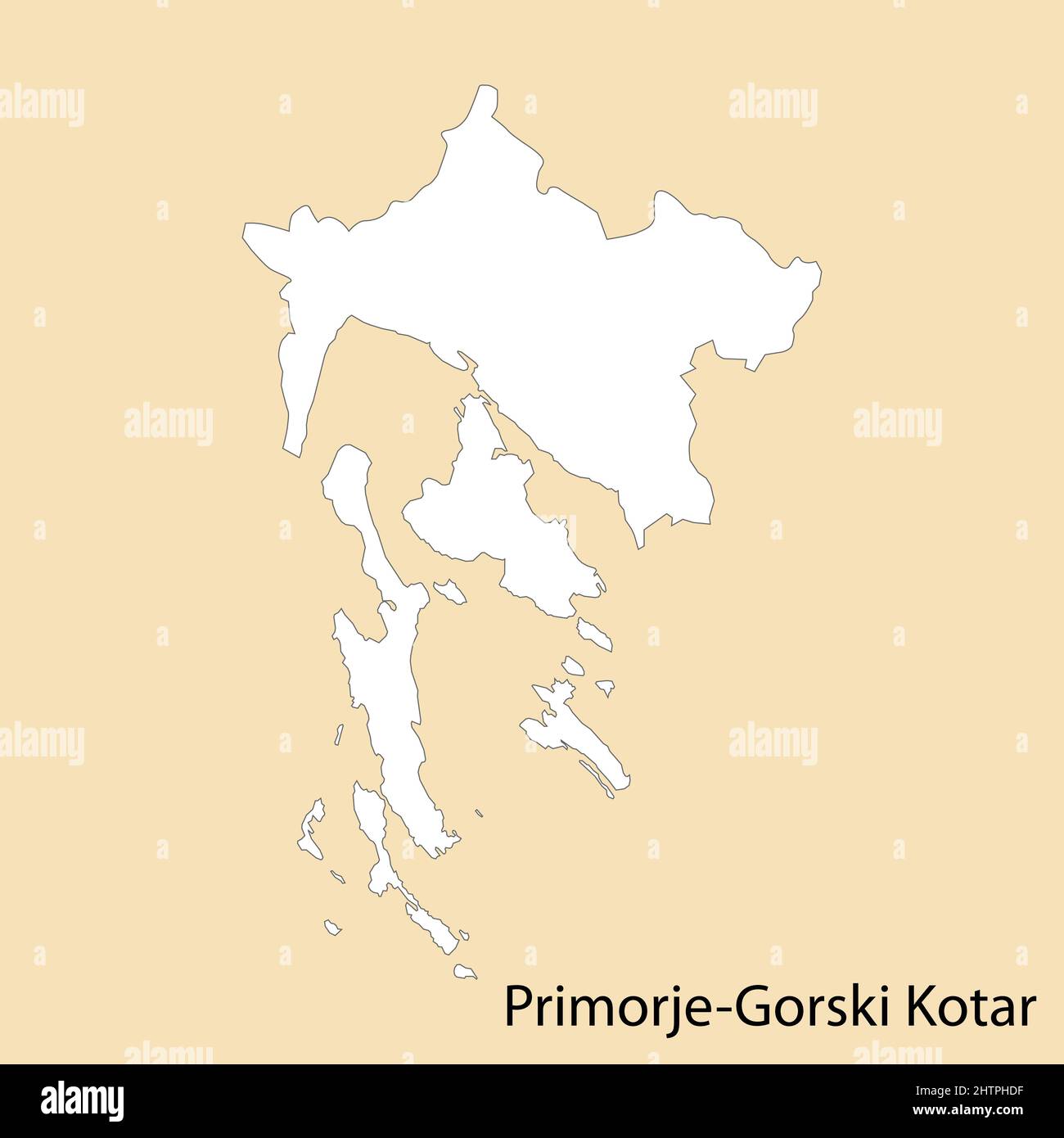 High Quality map of Primorje-Gorski-Kotar is a region of Croatia, with ...