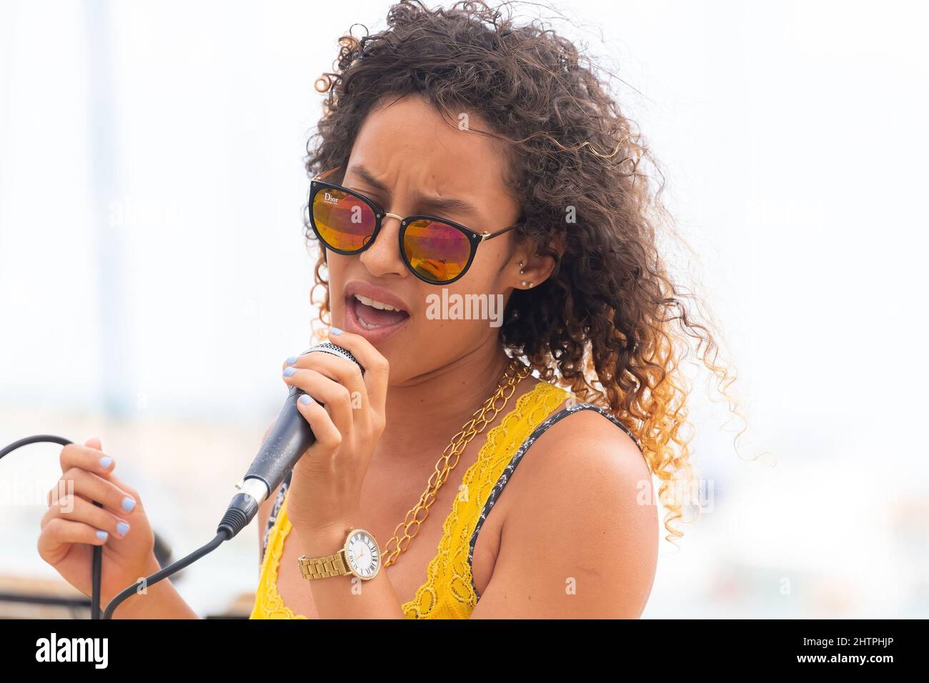One female person woman singer in Marina Las Morlas, Varadero, Cuba ...